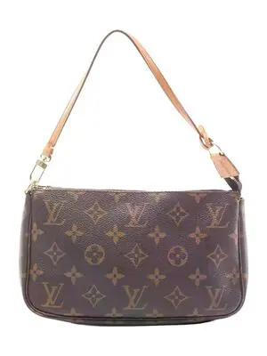 LOUIS VUITTON 2002 Pochette Accessoires Monogram Shoulder Bag - Brown