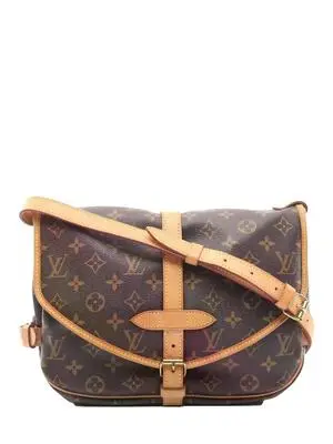 LOUIS VUITTON 2008 30 Saumur Monogram Crossbody Bag - Brown