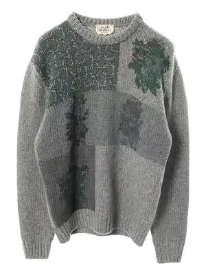 Hermès Patterned Crew-neck Sweater - Grey