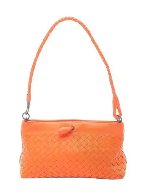 Bottega Veneta 2010s Intrecciato Shoulder Bag - Orange