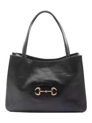 Gucci 2010s Horsebit Leather Tote - Black