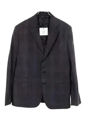 Hermès Tailored Plaid Wool Jacket - Black