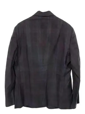 Hermès Tailored Plaid Wool Jacket - Black