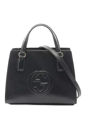 Gucci Soho Interlocking G Leather Tote Bag - Black