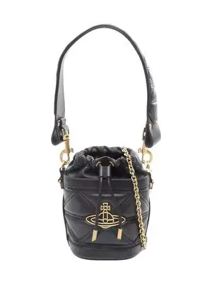VIVIENNE WESTWOOD 2020s Small Kitty Quilted Bucket Bag - Black