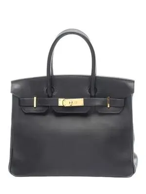 Hermès 2001 30 Birkin Leather Handbag - Black