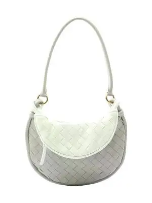 Bottega Veneta Woven Leather Shoulder Bag - Grey