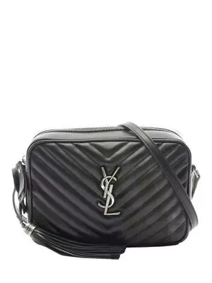 Saint Laurent Lou Chevron Leather Camera Bag - Black