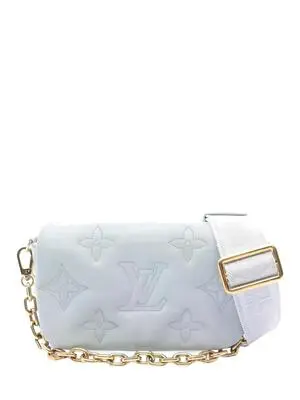 LOUIS VUITTON 2010s Bubblegram Embossed Leather Shoulder Bag - Blue