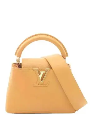 LOUIS VUITTON 2021 Mini Capucines Leather Tote Bag - Yellow