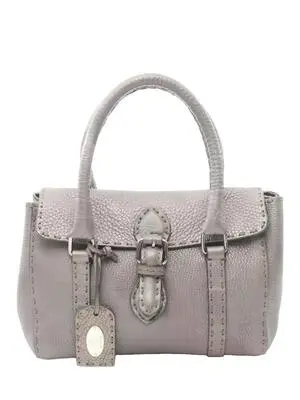 Fendi 2000s Linda Leather Tote Bag - Grey