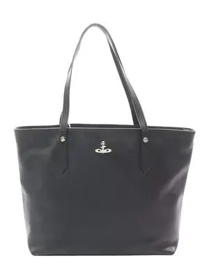 VIVIENNE WESTWOOD 20s Shopper Orb Leather Handbag - Black