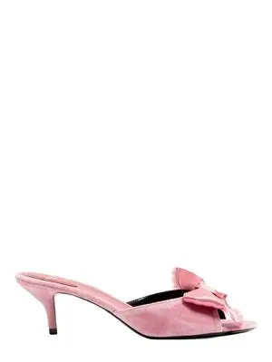 Valentino Garavani Marie A Velvet Slide Sandal 55mm - Pink