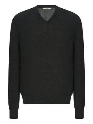 THE ROW Jager Top In Cashmere - Charcoal