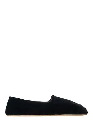 THE ROW Ponti Velvet Slippers - Black