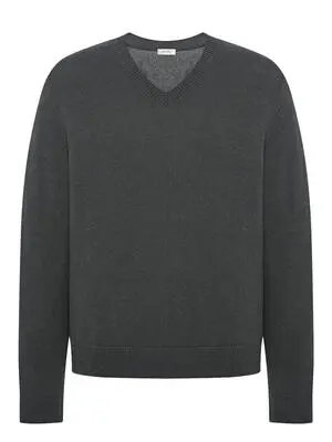 THE ROW Memphis Sweater In Cashmere And Linen - Steel Grey