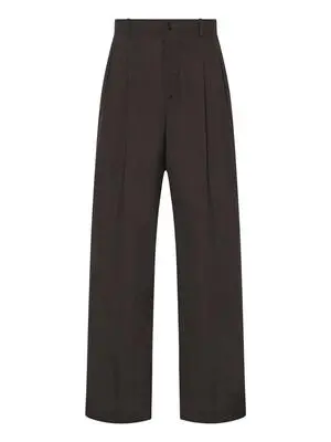 THE ROW Thom Wool Pants - Dark Brown