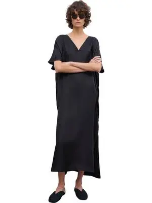 HOUSE OF DAGMAR Silk Kaftan - Black