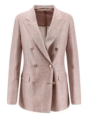 Tagliatore Parigi Double-breasted Cotton Blazer - Pink