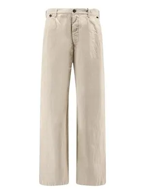 MASSIMO OSTI STUDIO Cotton Nylon Straight Leg Trousers - Beige