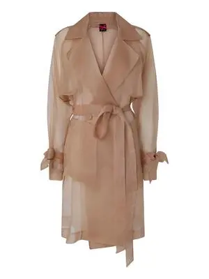 Pinko Cocco Silk Organza Trench - Pink