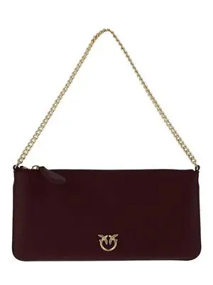 PINKO Horizontal Flat Leather Crossbody Bag