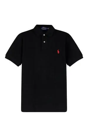 Polo Ralph Lauren Cotton Polo Shirt With Embroidered Logo - Black