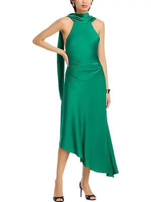 Simkhai Simkhai Monica Satin Midi Dress Kelly Green