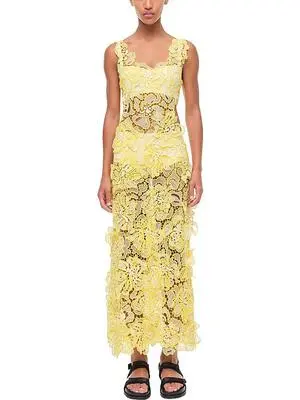 SIMKHAI Corinna Lace Midi Dress