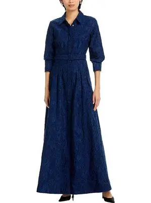 Simkhai Courtney Lace Belted Gown - Midnight