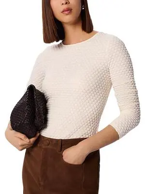 Whistles Textured Circle Jersey Top - Ivory