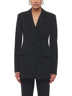 Another Tomorrow Tailored Jersey Jacket - Black