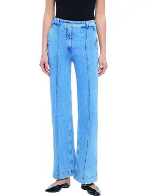 Another Tomorrow High-waisted Denim Trouser - Light Blue