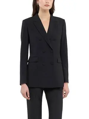 Another Tomorrow Double-breasted Jacket - Black