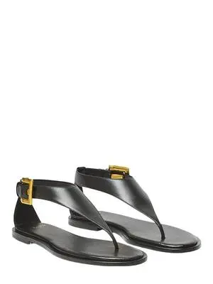 Balmain Anthem Flat Toe Post Sandals - Black