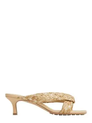 BOTTEGA  VENETA Riva Braided Raffia Mule - Macadamia