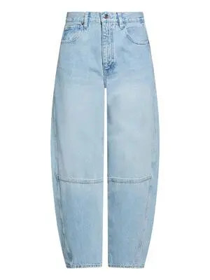 FRAME The Twisted Cropped Barrel-leg Jeans - Light Denim