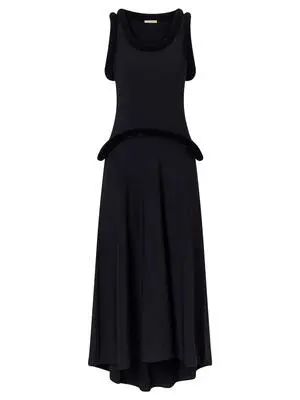 DIOTIMA Basseterre Velvet-trimmed Jersey Maxi Dress - Black