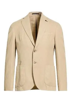 PAOLONI Blazer Military Size Cotton, Linen - Beige