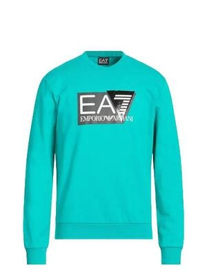 EA7 Man Sweatshirt White Size Xxl Cotton, Elastane Blue