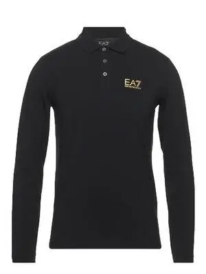 EA7 Polo Shirt Size Cotton, Elastane - Black