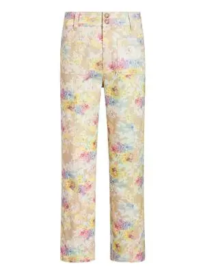 Cinq À Sept Ikat Bouquet Dorothea Cropped Jeans - Neutrals
