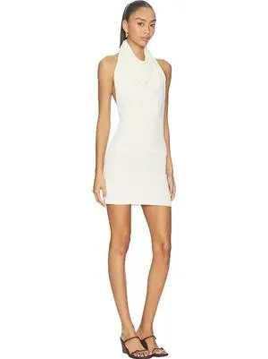SNDYS Sonia High Neck Mini Dress - Off White