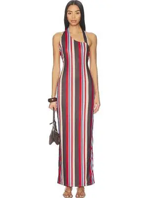 SNDYS Sherri Asymmetrical Maxi Dress - Multi Stripe