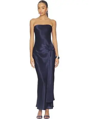 SNDYS. Angie Tie Front Maxi Dress - Navy