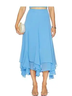 Amanda Uprichard Monterey Asymmetrical Hem Skirt - Atlantic