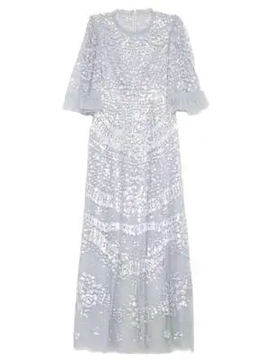 NEEDLE & THREAD Anais Sequin Gown - Blue