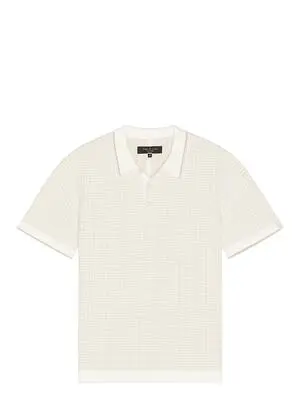 Rag & Bone Harvey Rib Polo In Beige - Chalk