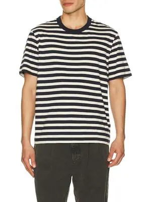 Nn07 Pedro Tee In Navy - Navy Stripe