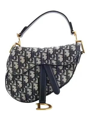 Dior Saddle Handbag Oblique Canvas Mini Shoulder Bag Blue